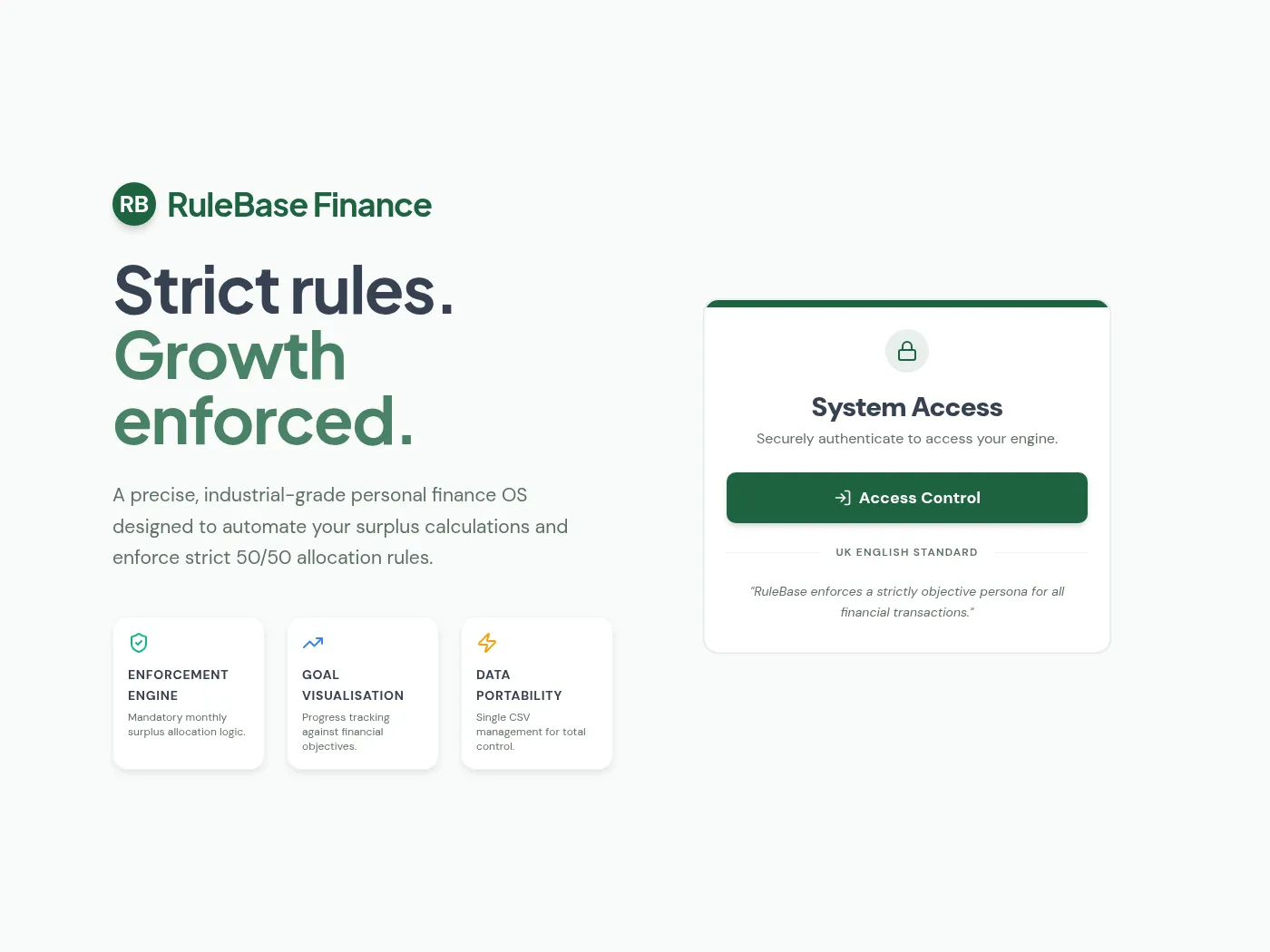 RuleBase Finance Engine