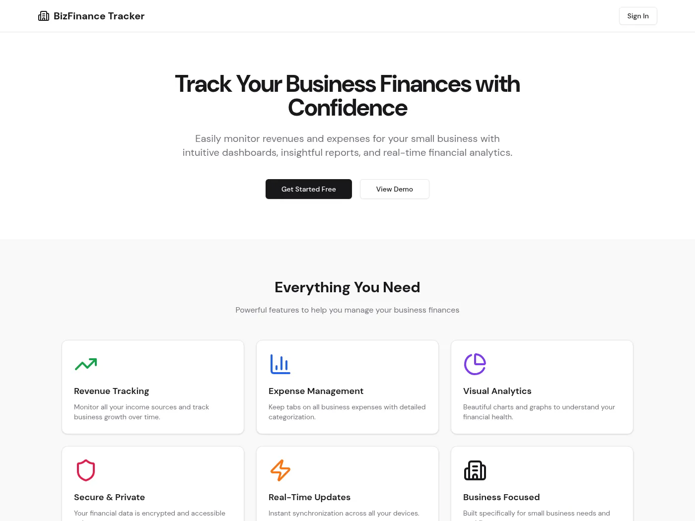 BizFinance Tracker