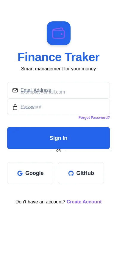 Finance Traker AI Dashboard