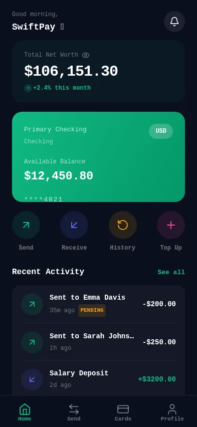 SwiftPay Finance App