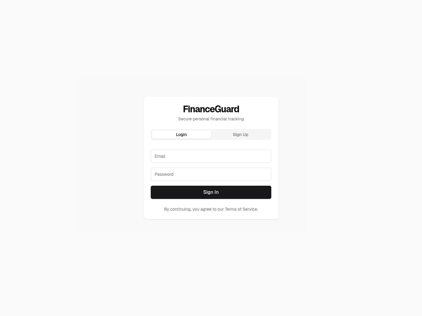 FinanceGuard Dashboard