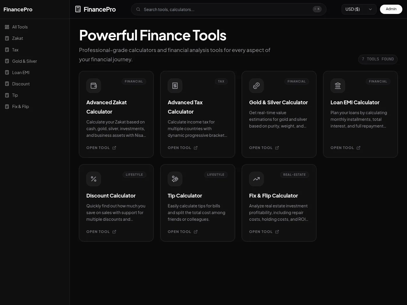 FinancePro Admin Suite