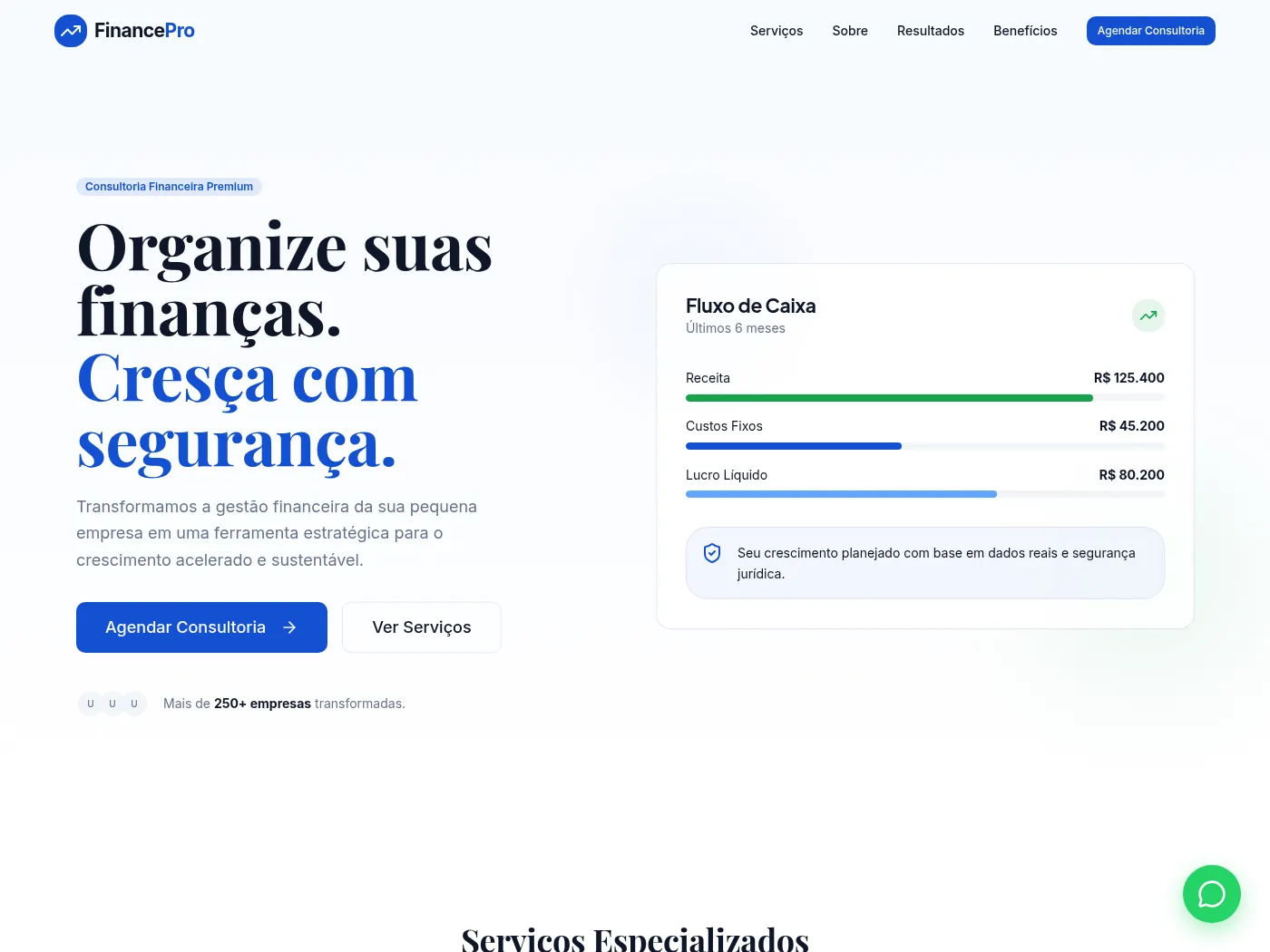 FinancePro Landing Site