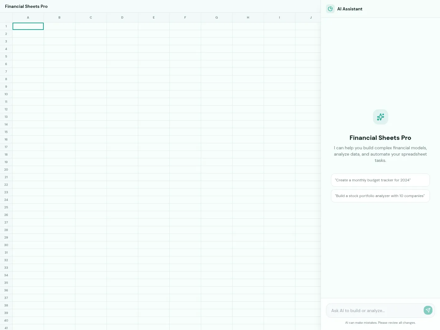 Financial Sheets Pro