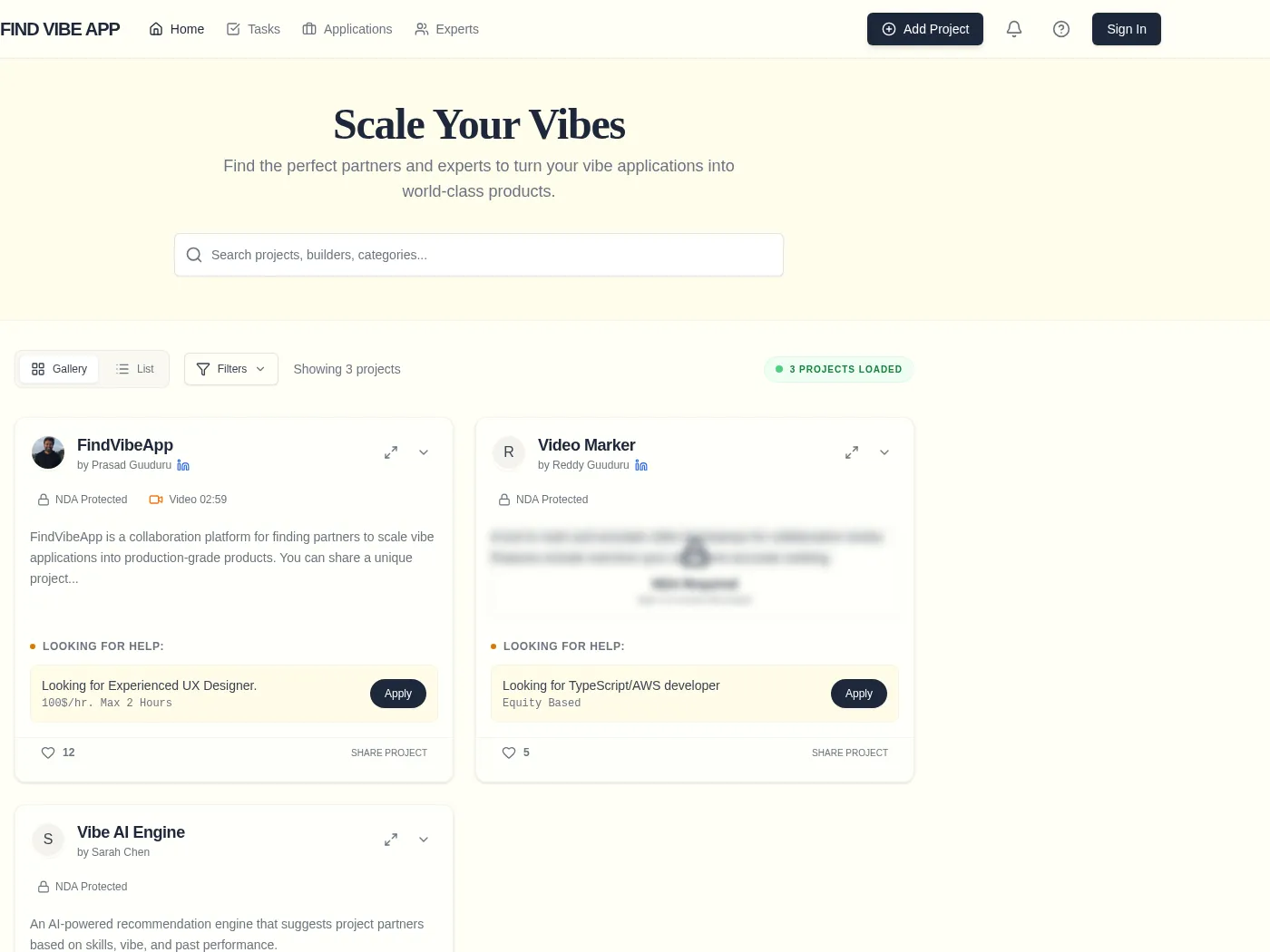 FindVibe Clone