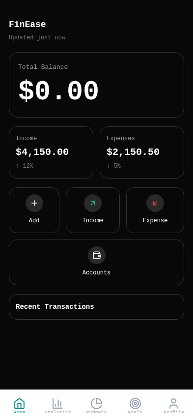 FinEase: Personal Finance App