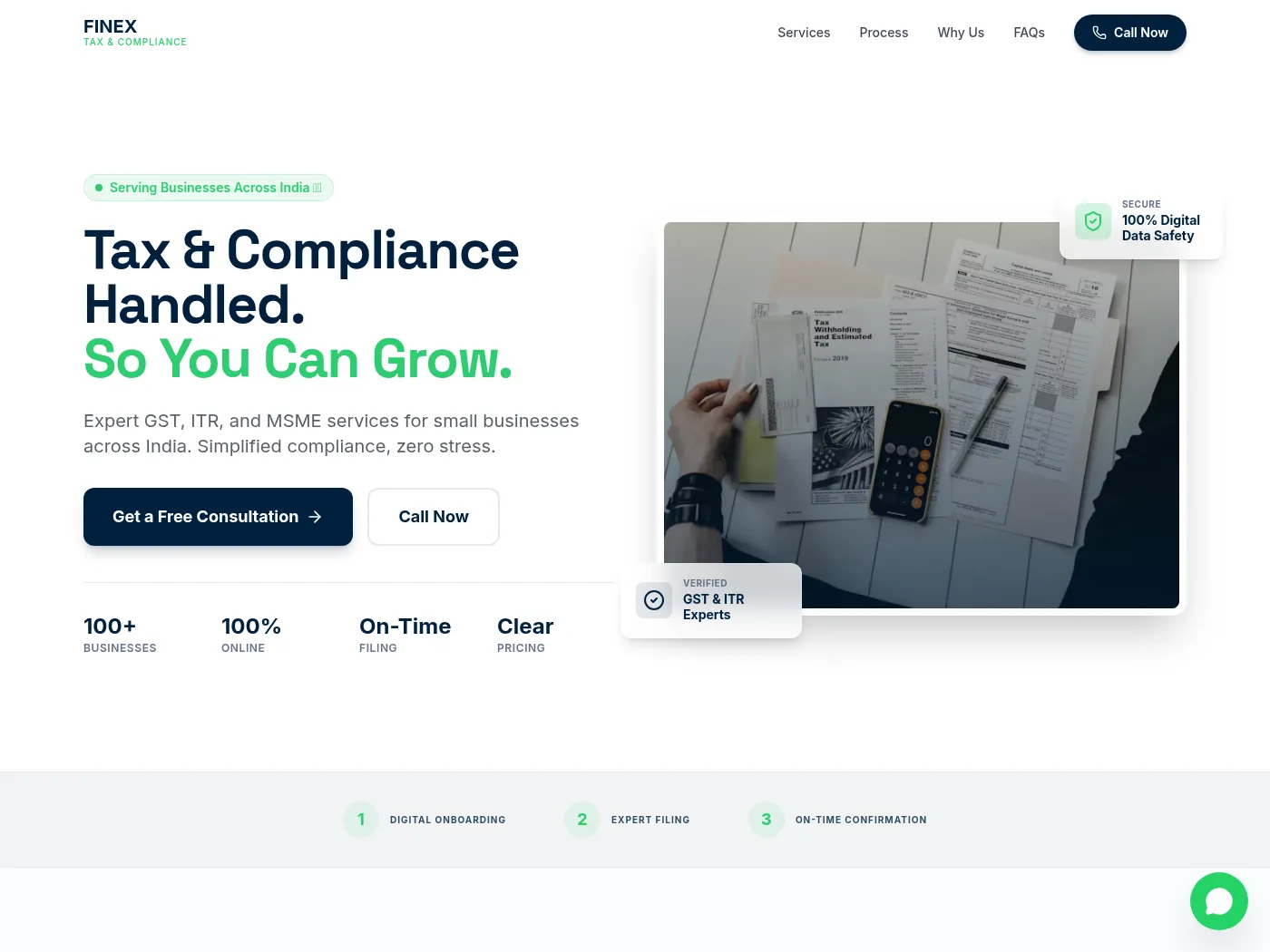 Finex Tax Landing Page