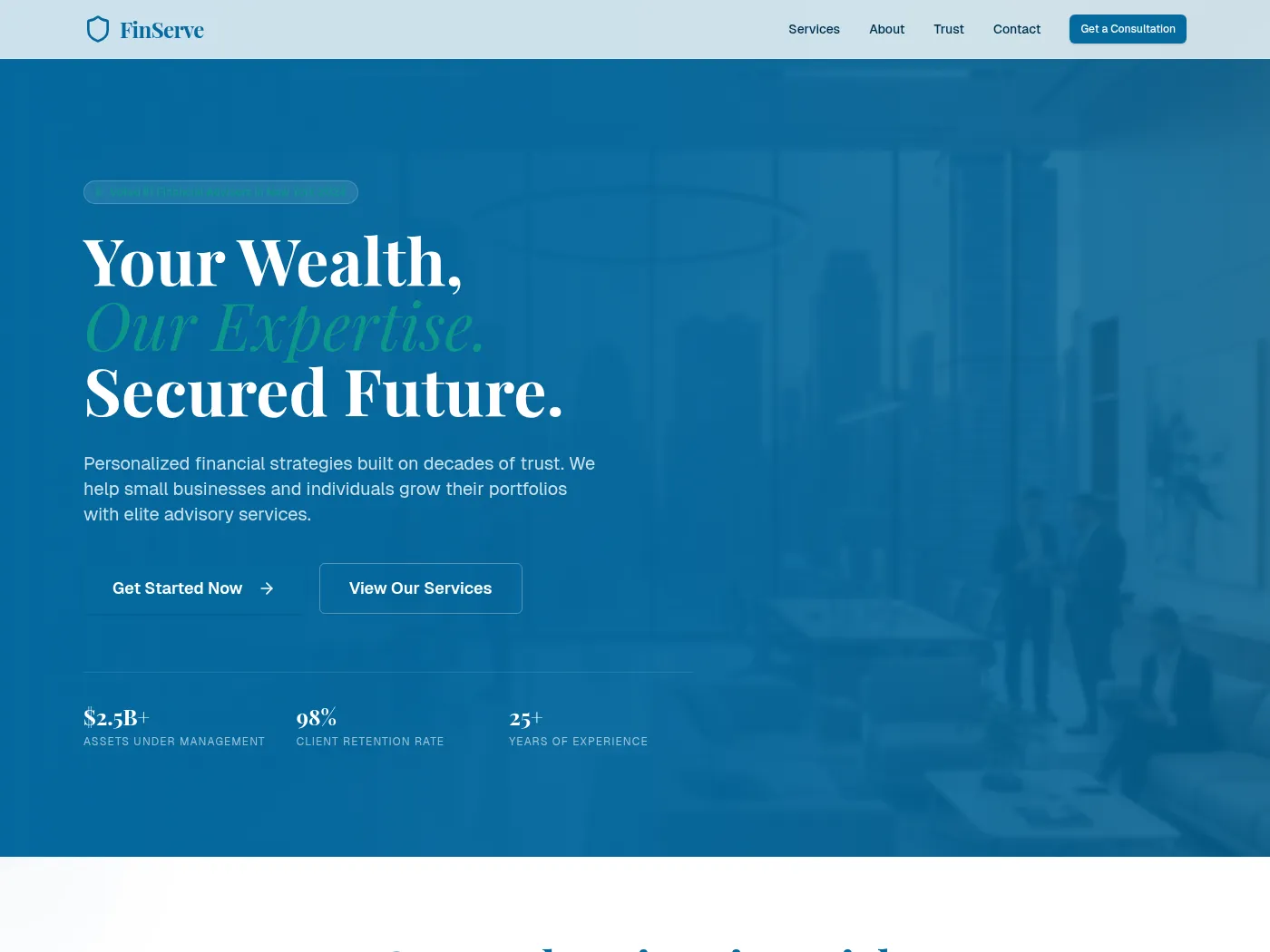 FinServe Web Presence