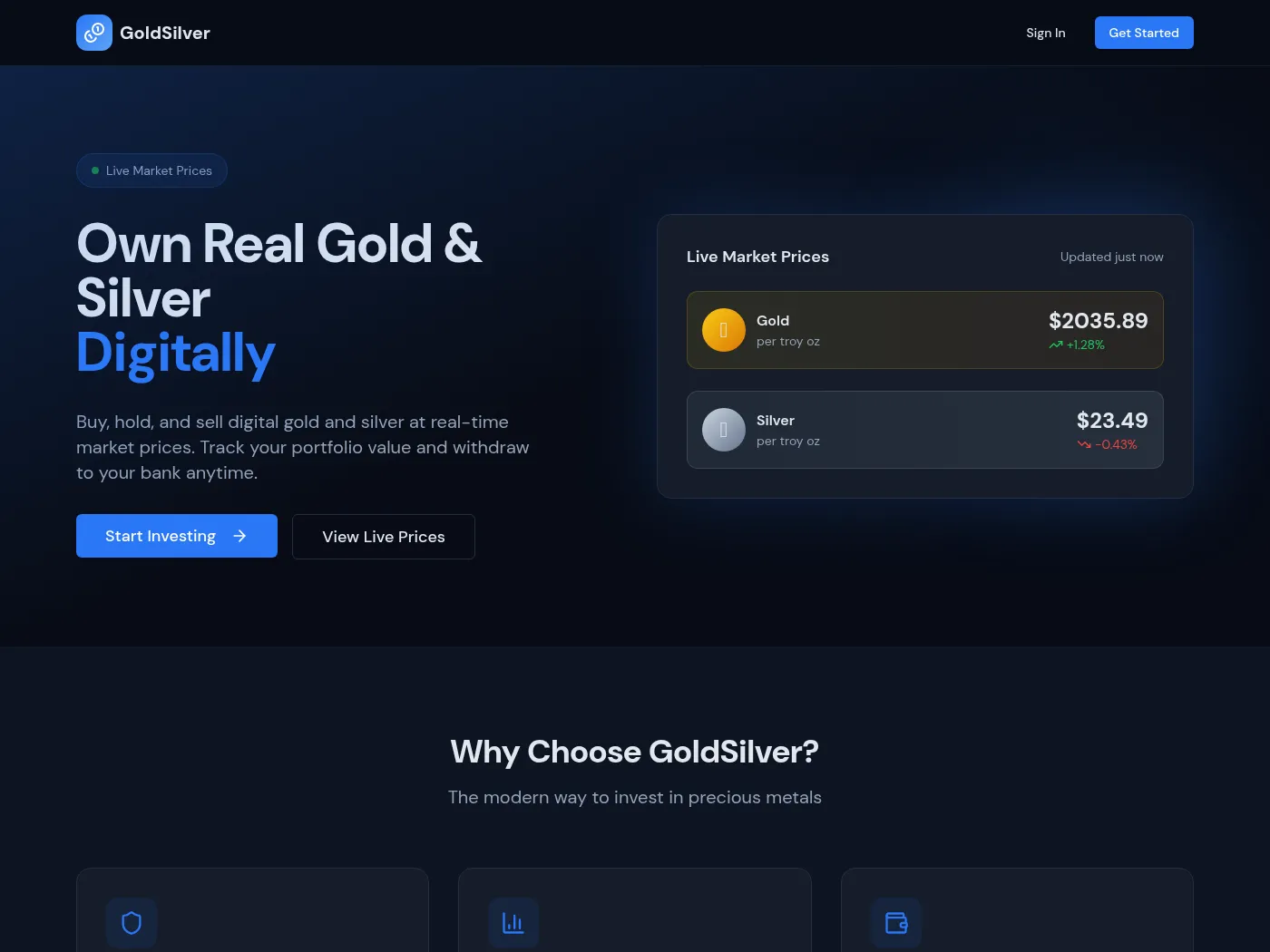 GoldSilver Fintech Portal