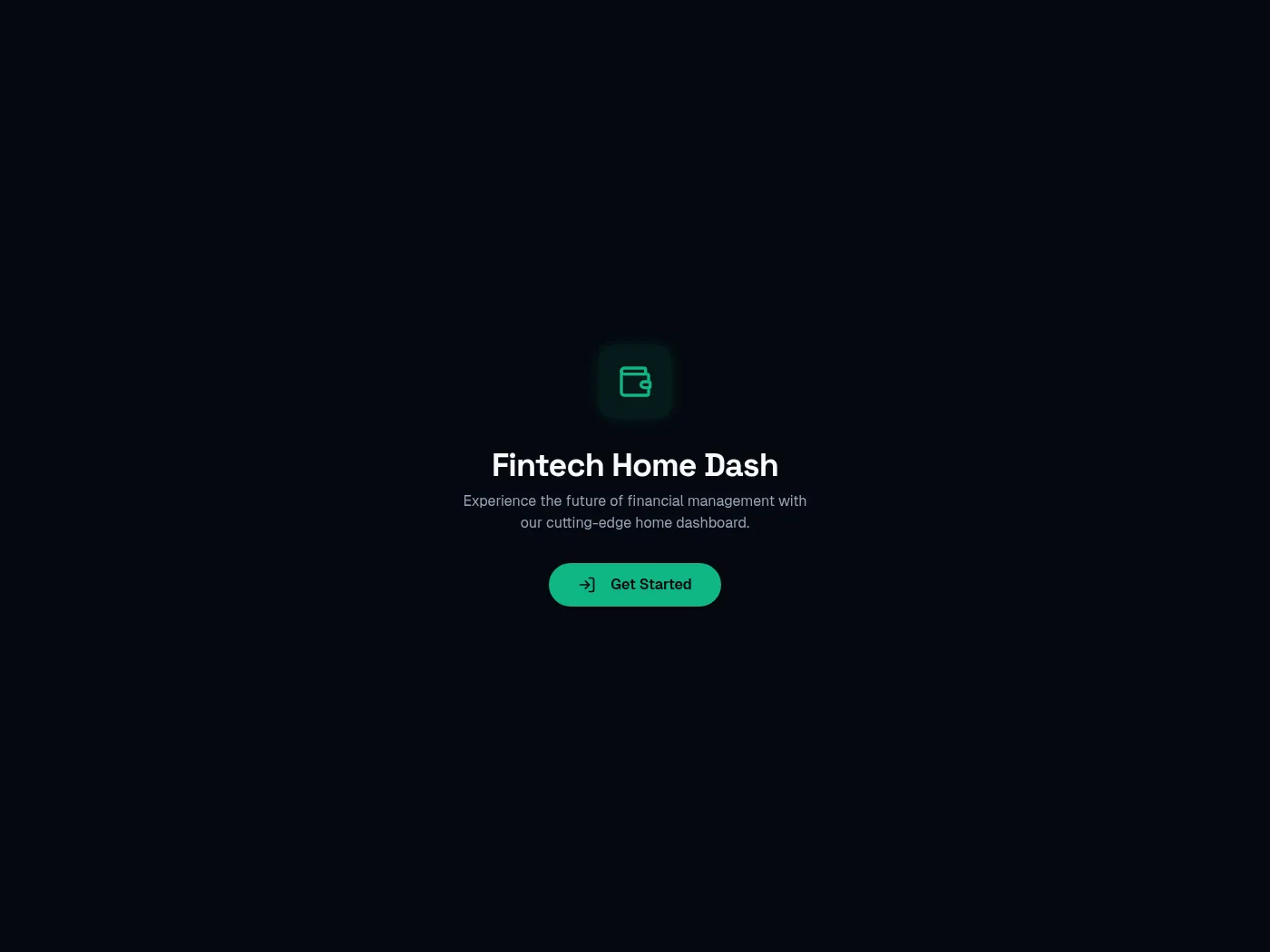 Fintech Home Dash