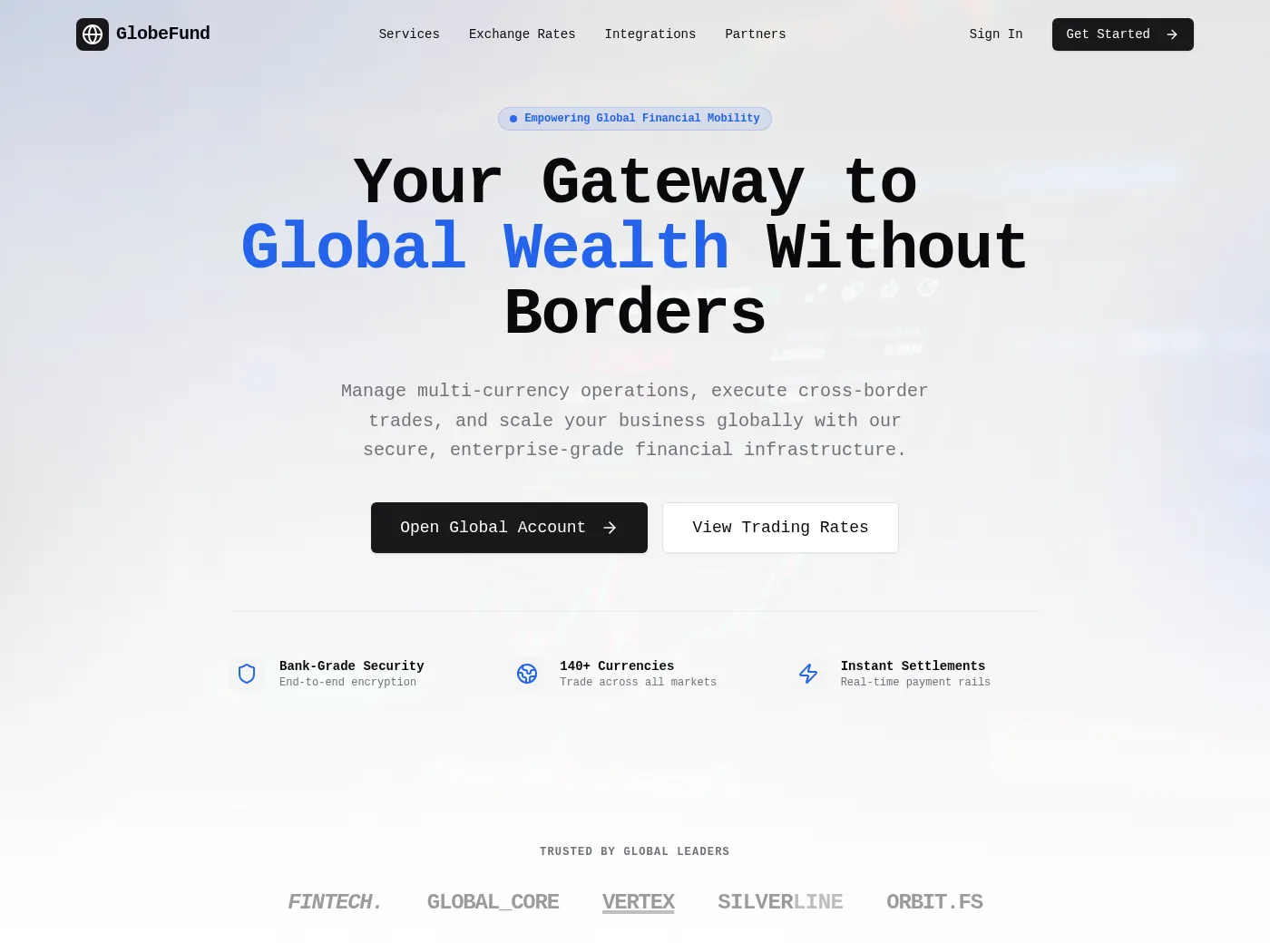 GlobeFund Landing Page