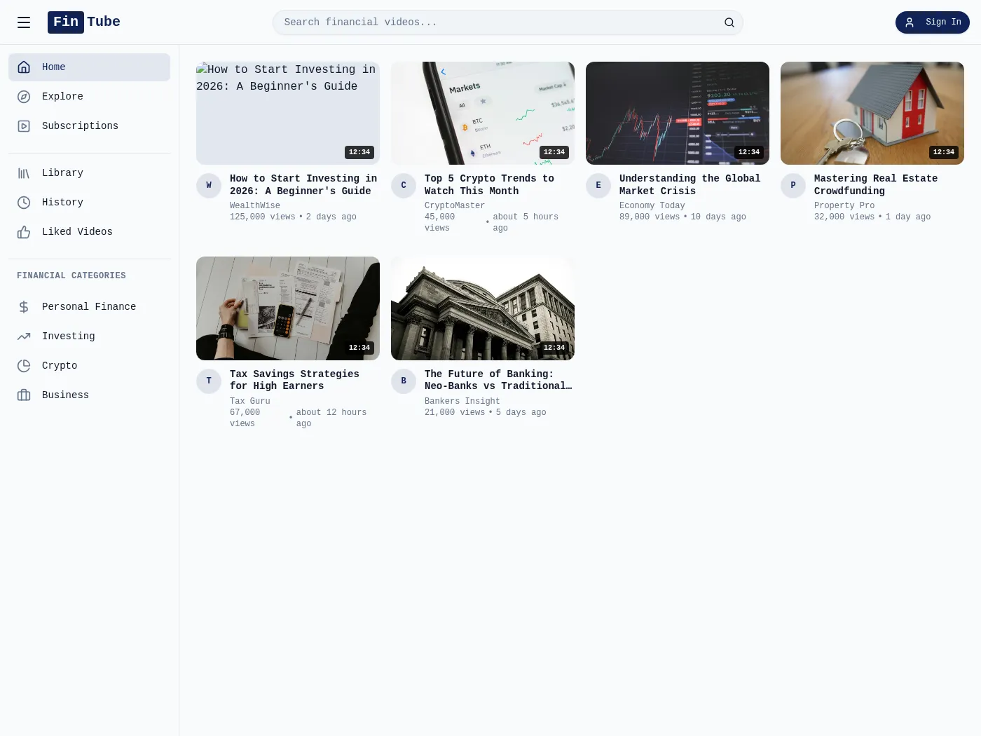 FinTube Platform