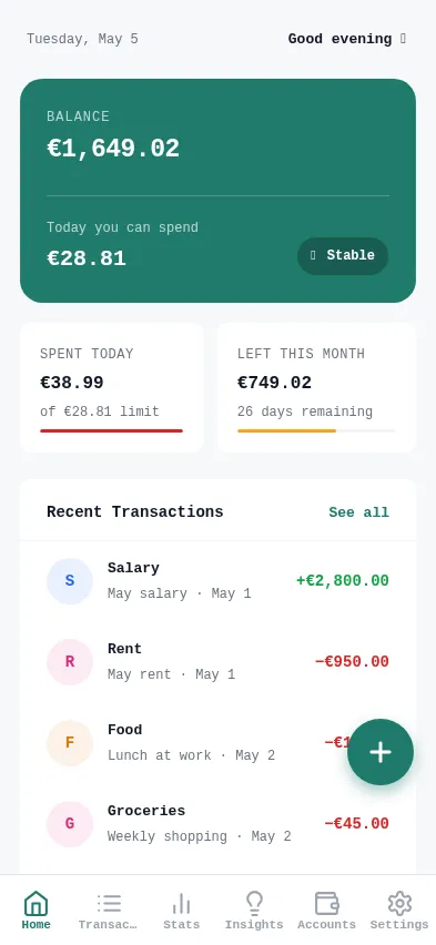 FinYou Daily Control