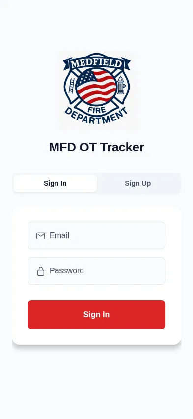 Fire Dept OT Tracker