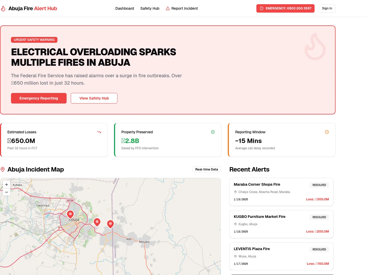 Fire Safety Alert Hub