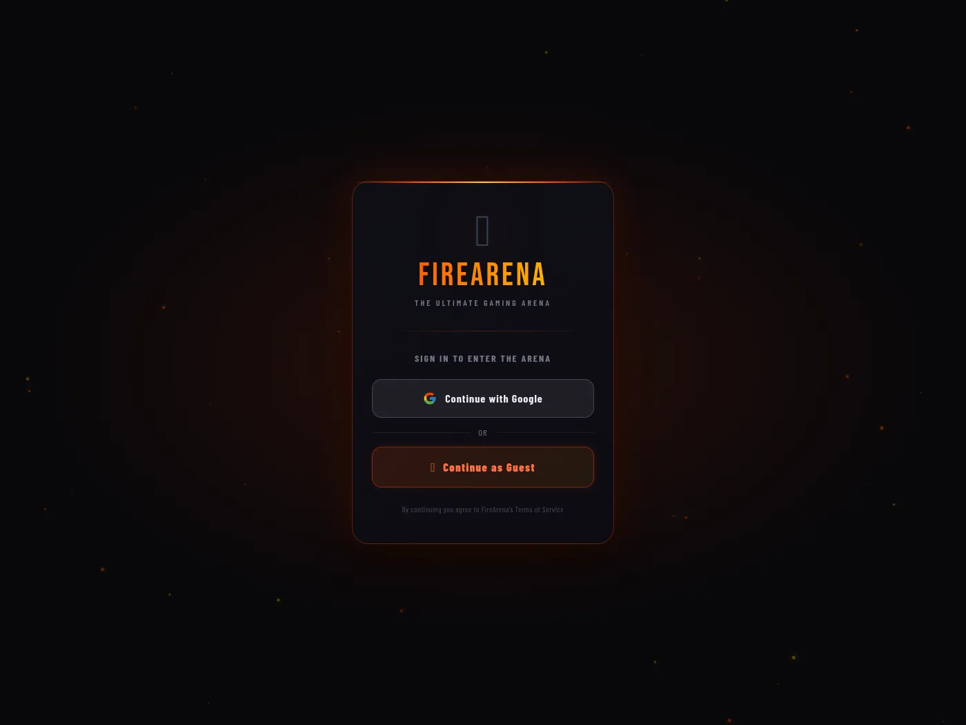 FireArena Gaming Dashboard