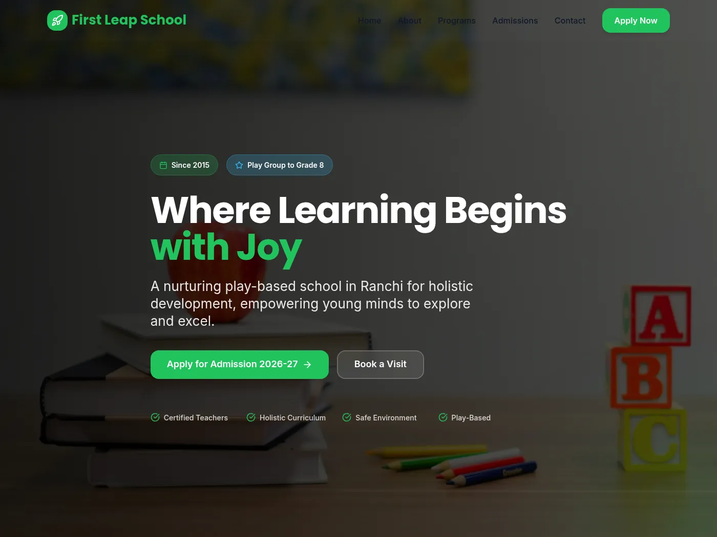First Leap School Website