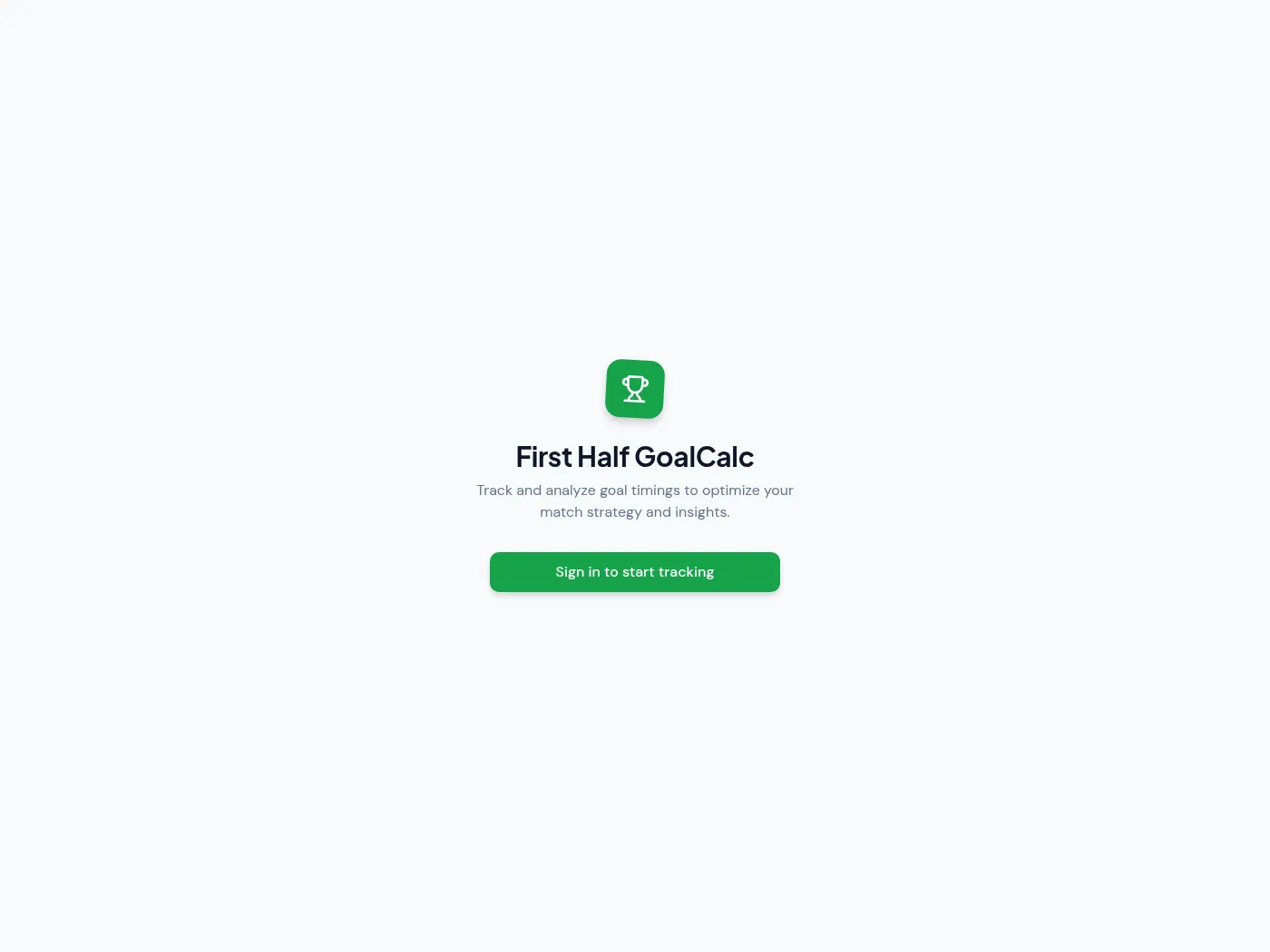 First Half GoalCalc