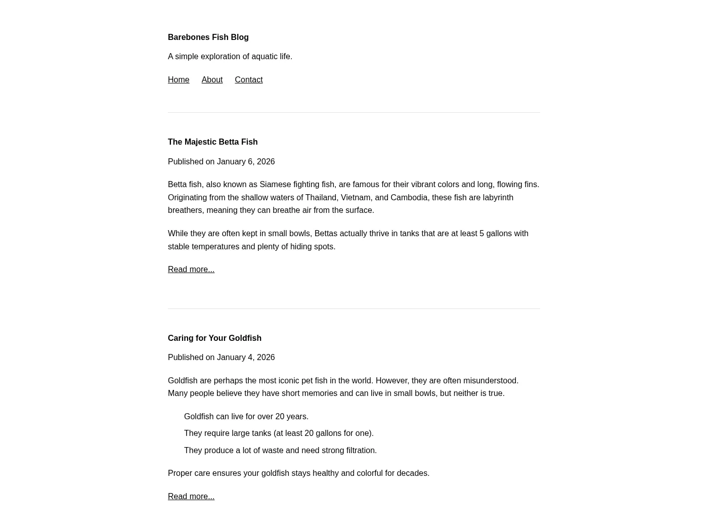 Barebones Fish Blog