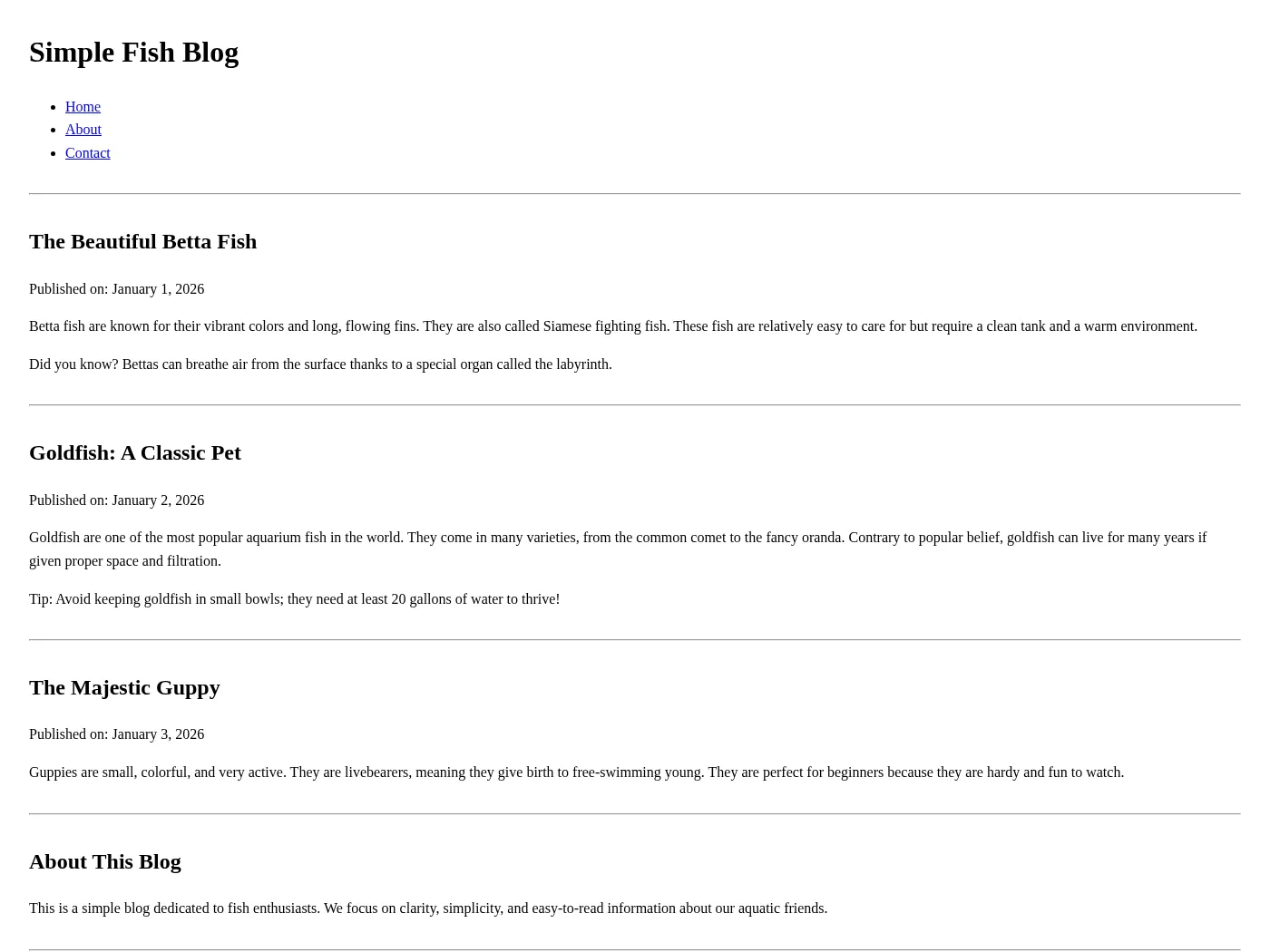 Simple Fish Blog