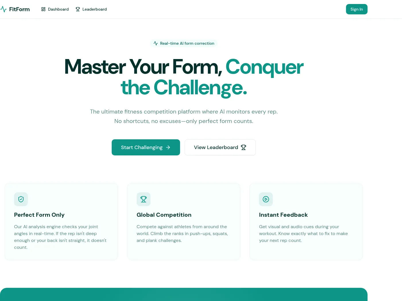 FitForm Challenge App
