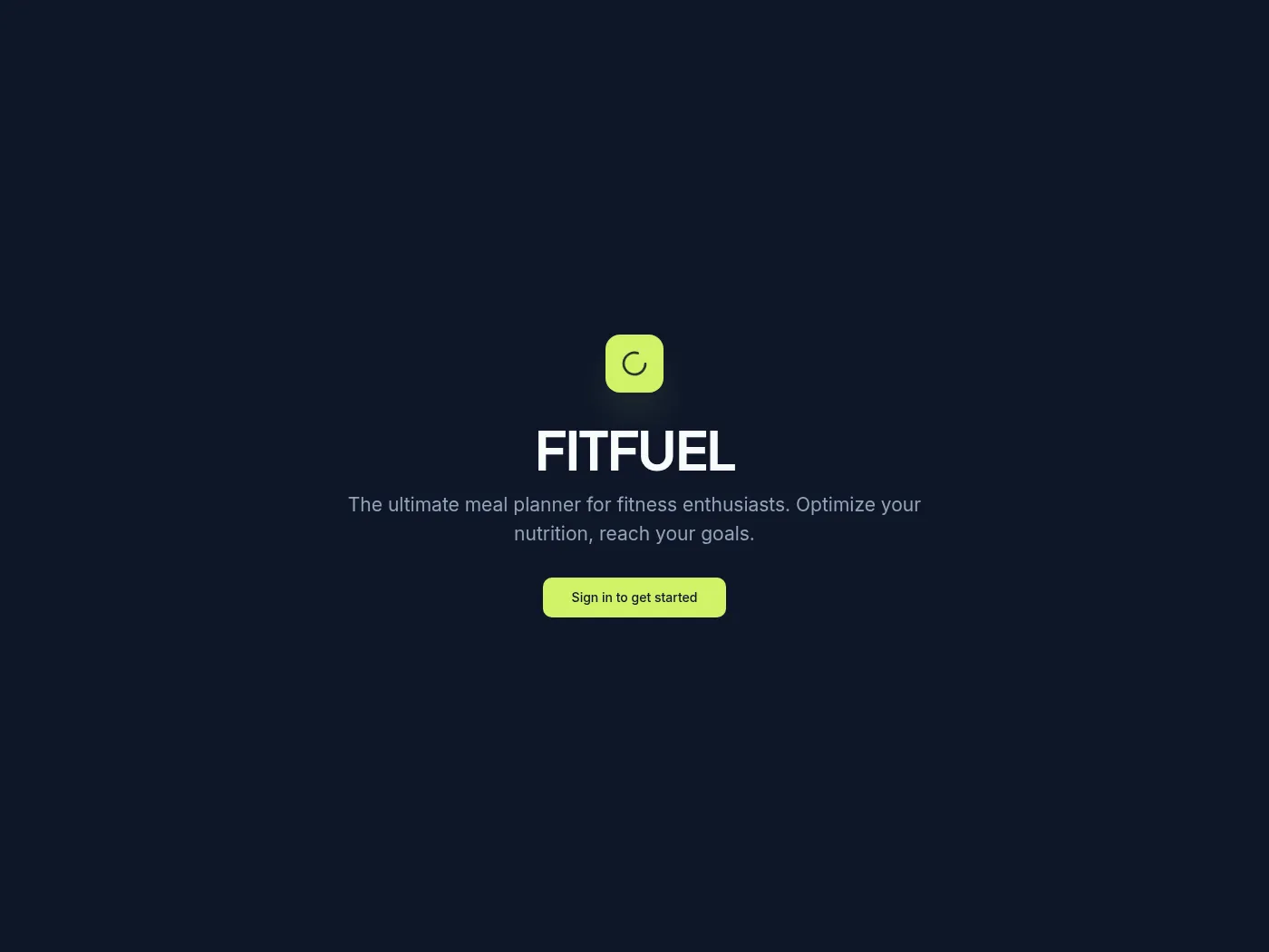 FitFuel Meal Planner