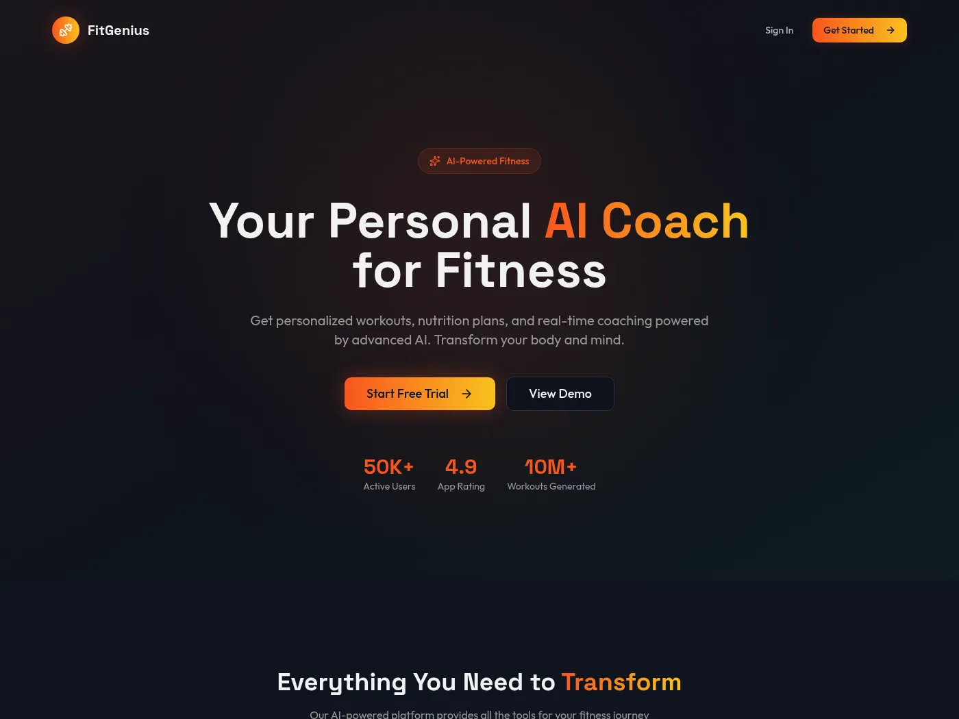 FitGenius AI Coach