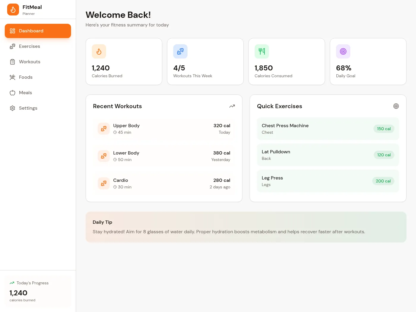 FitMeal Planner