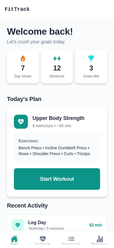 FitTrack Mobile