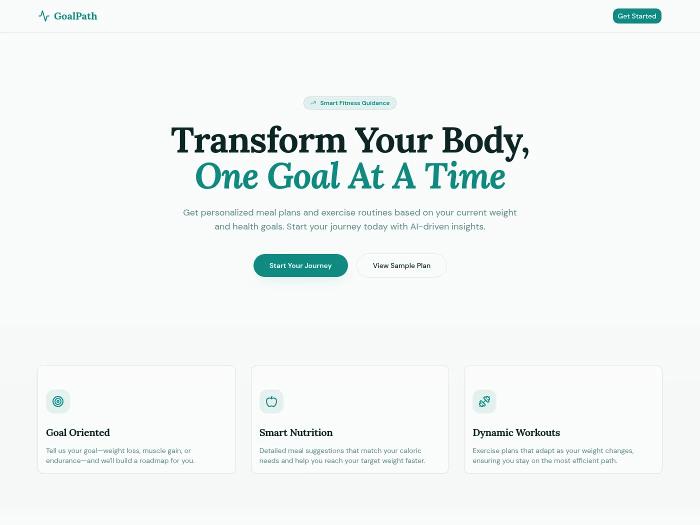 GoalPath Fitness App