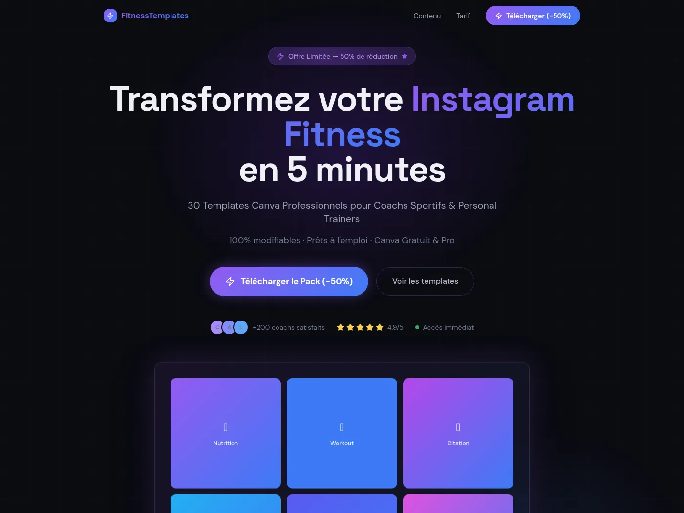 Fitness Coach Template Landing