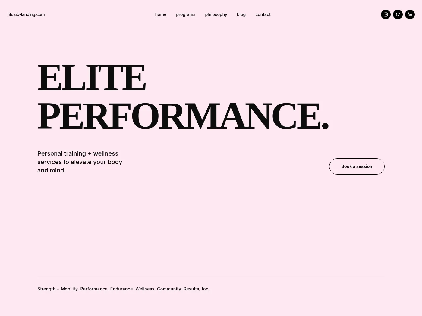 FitClub Landing Pro