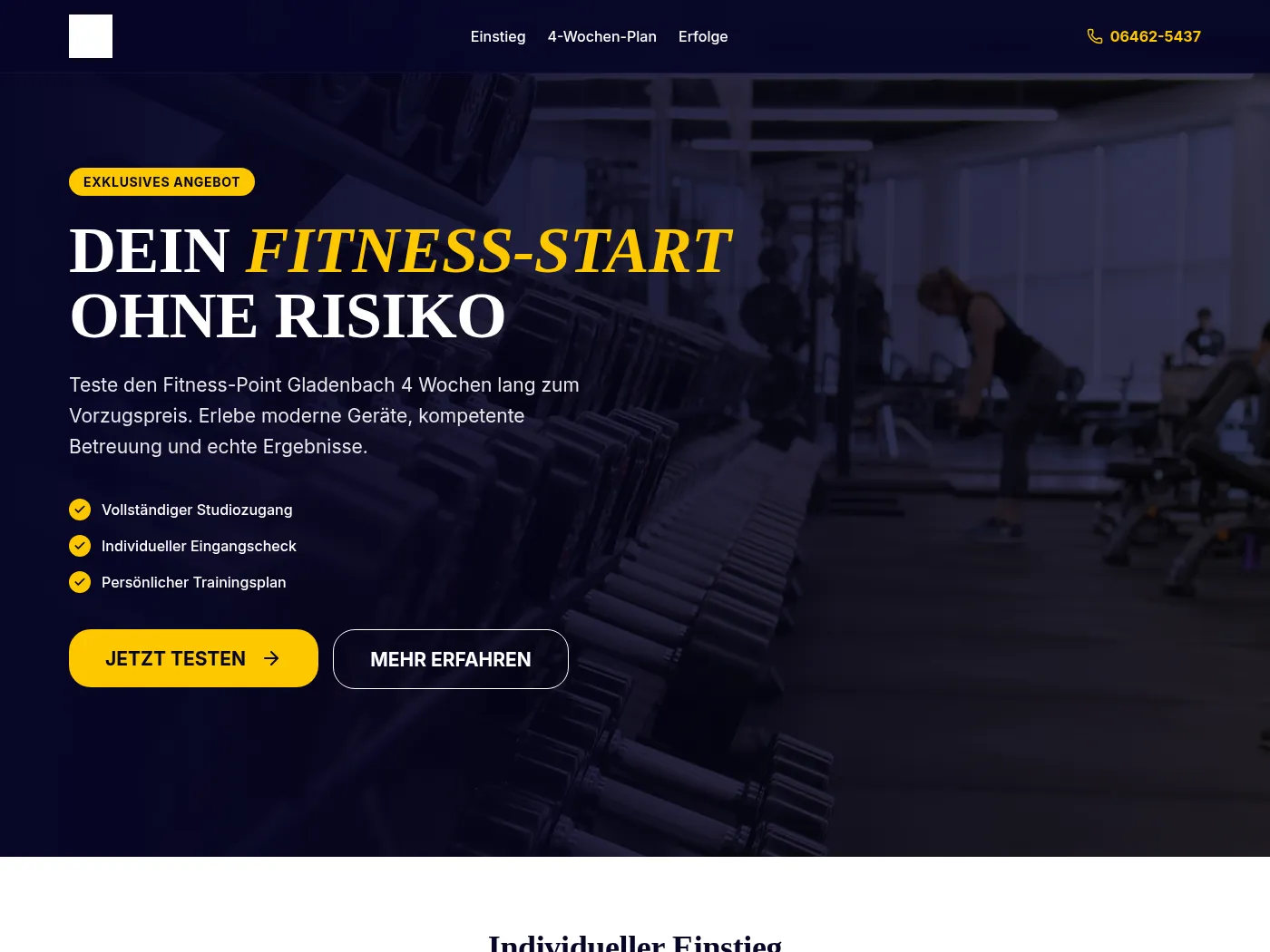 Fitness Lead Landing Page