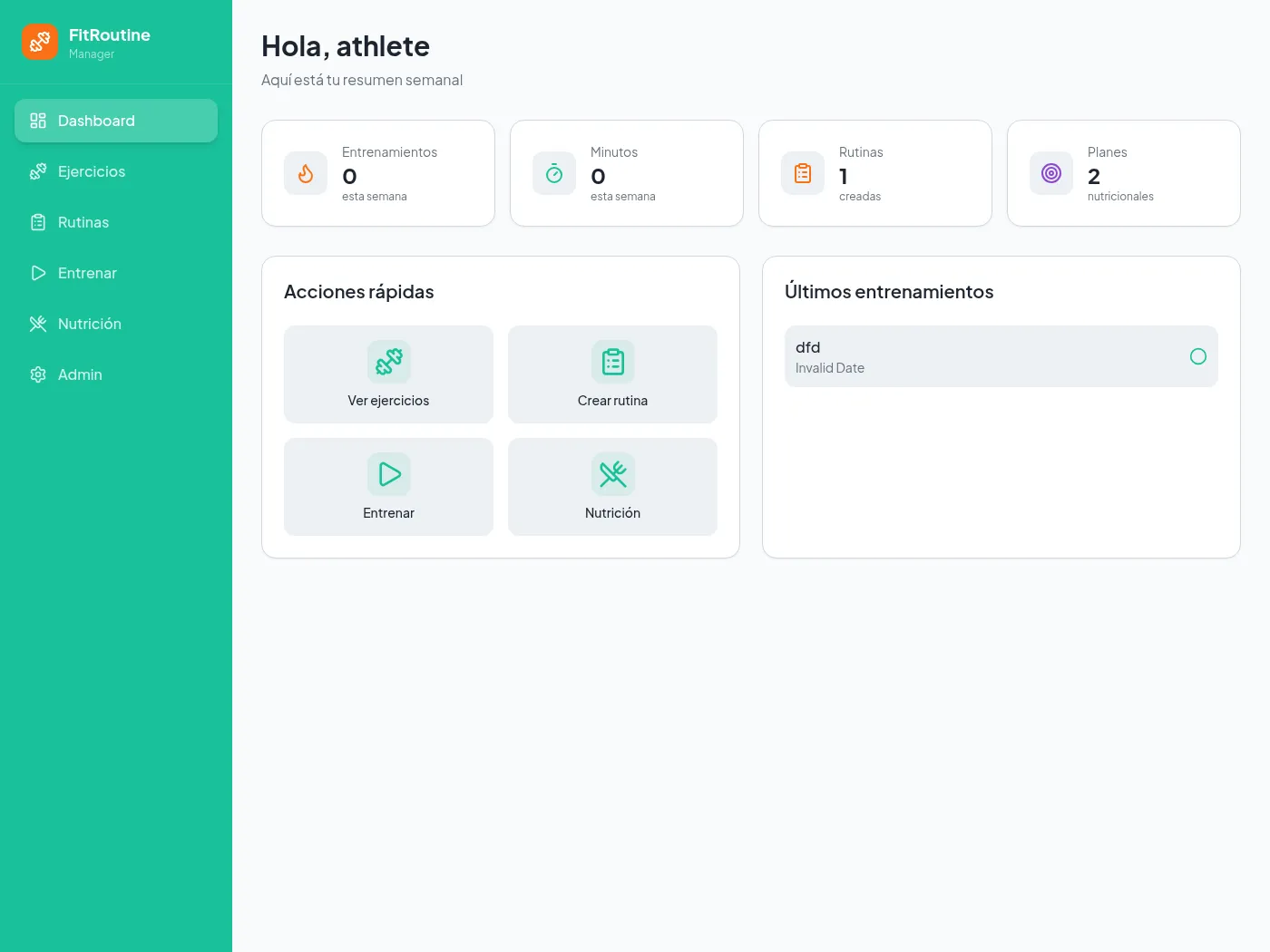 FitRoutine Manager