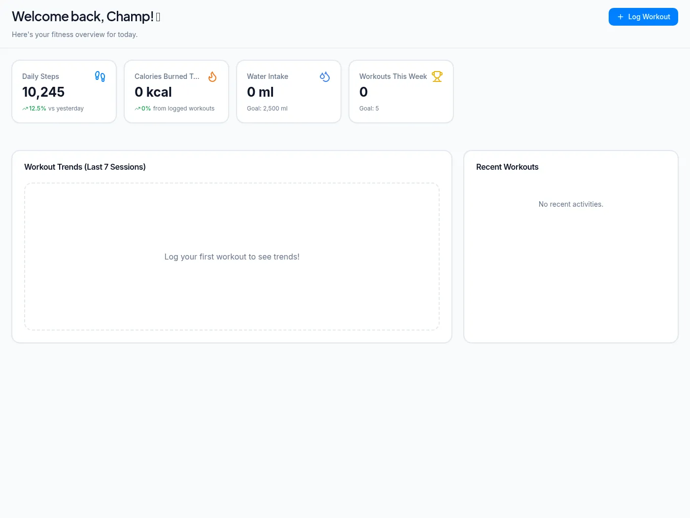 FitTrack Dashboard