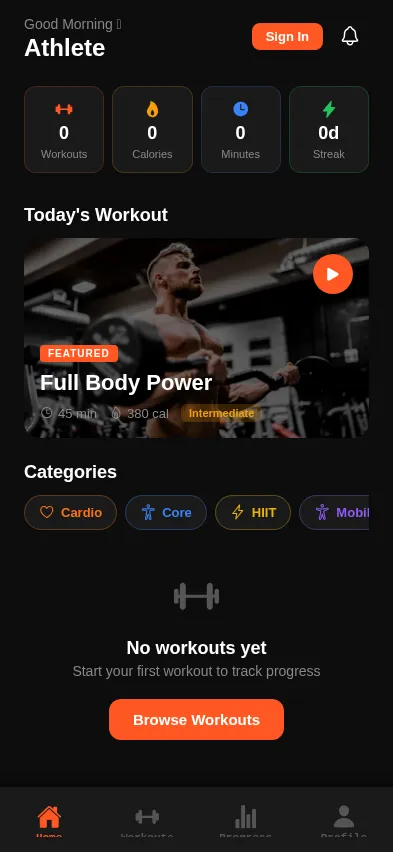 FitPlay Workout App