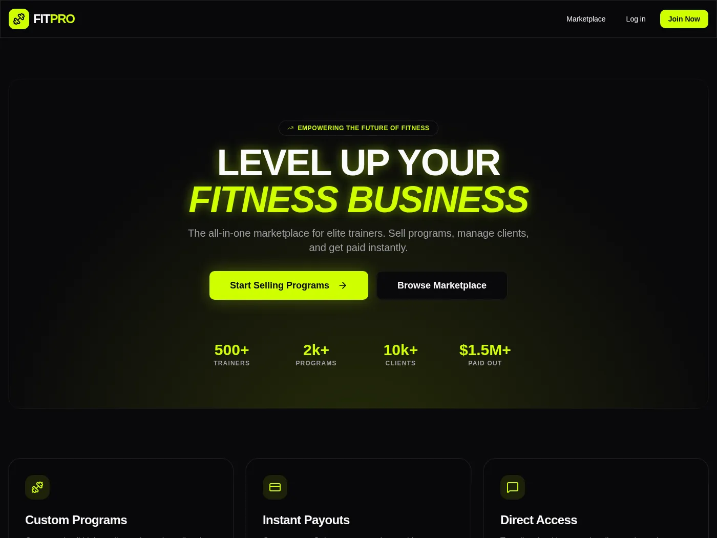 FitPro Marketplace