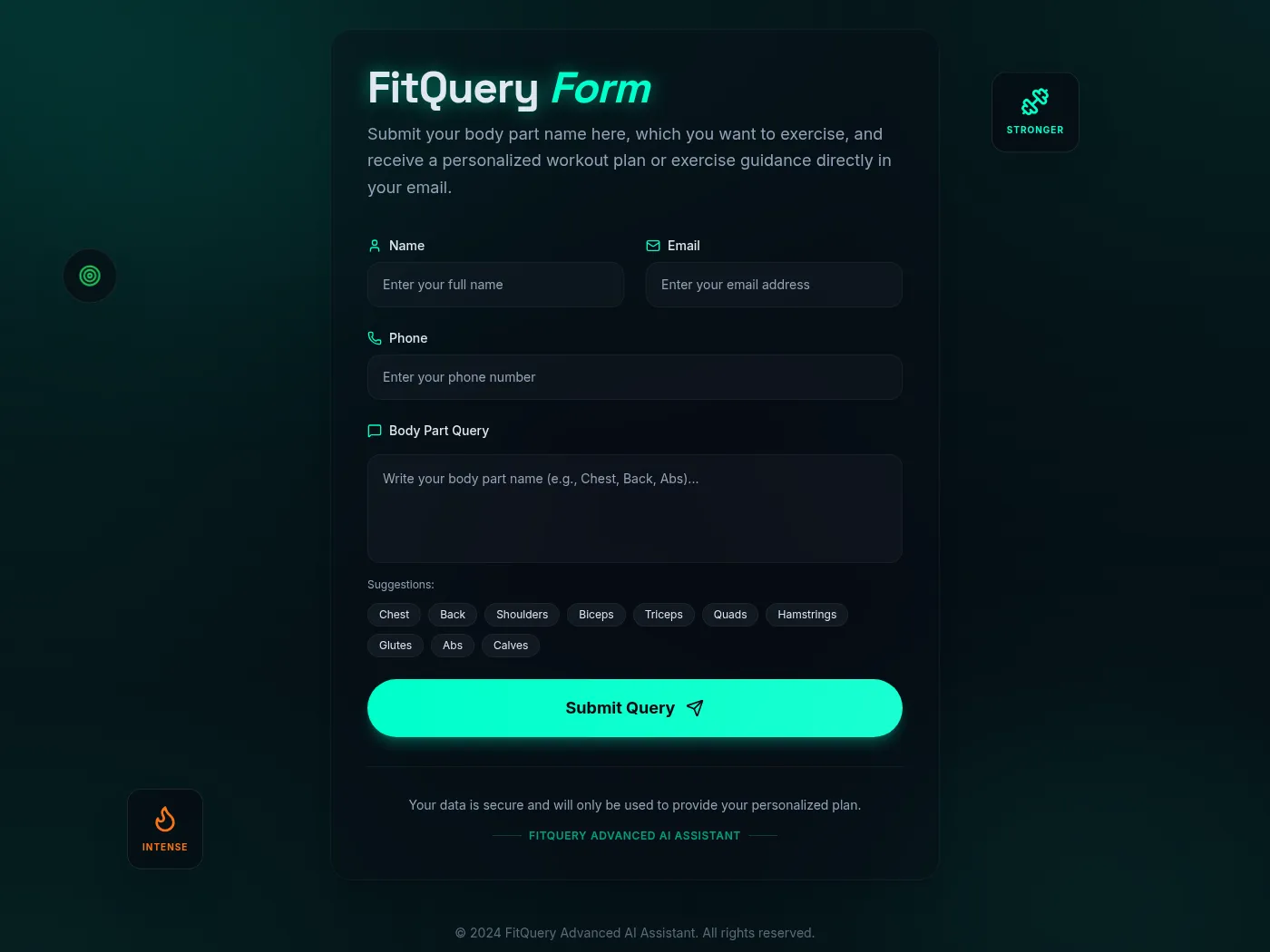 FitQuery Web Form