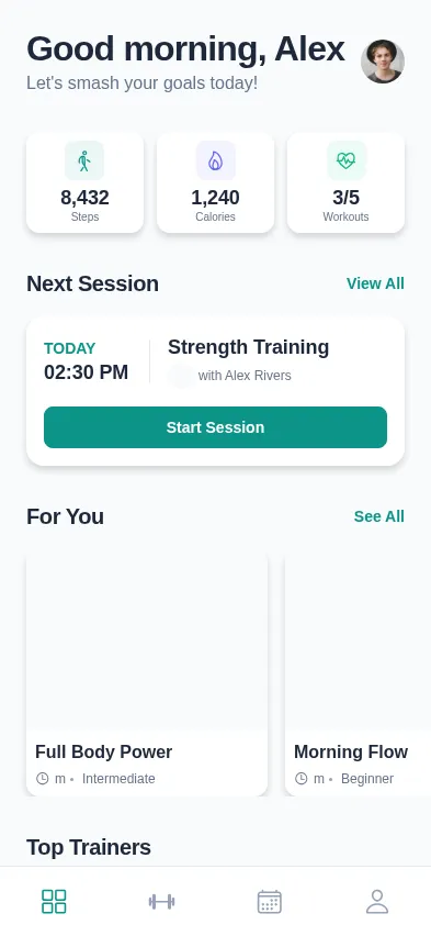 FitTrack Mobile UI
