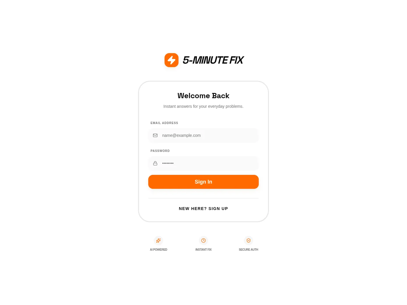 5-Minute Fix App