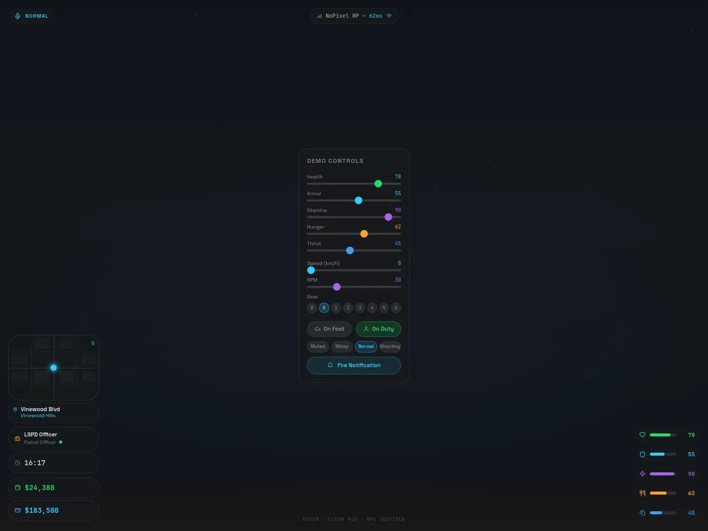 Clean FiveM HUD