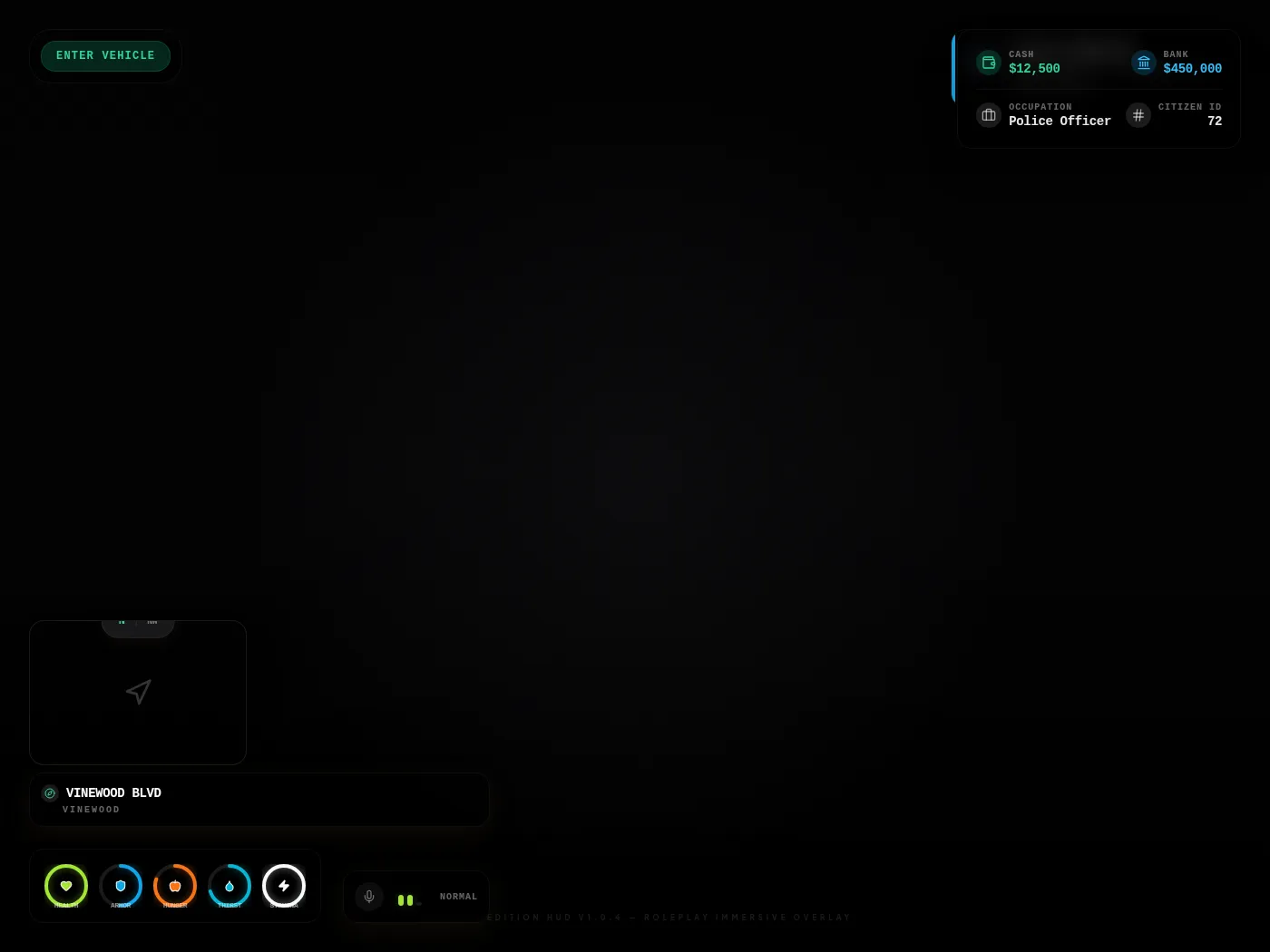 Sleek FiveM Roleplay HUD