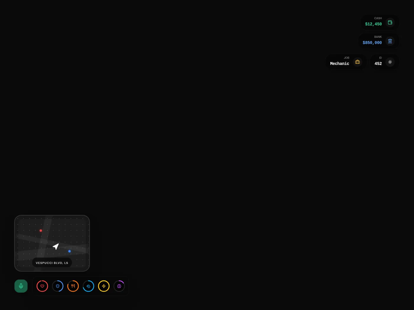 Modern FiveM RP HUD