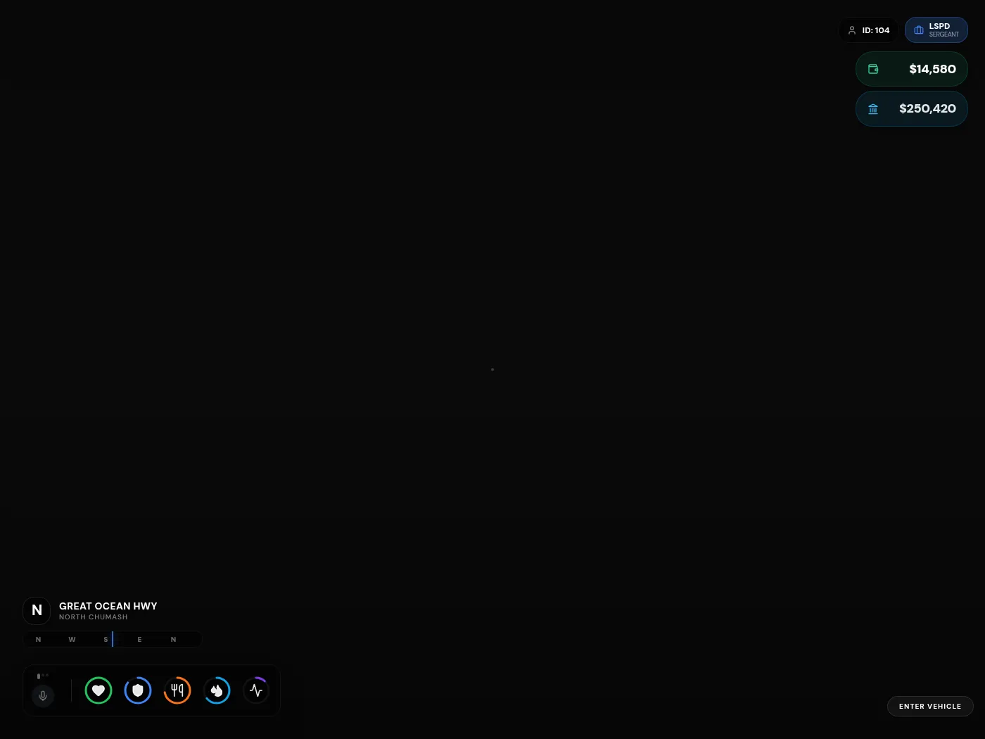 Sleek FiveM Roleplay HUD