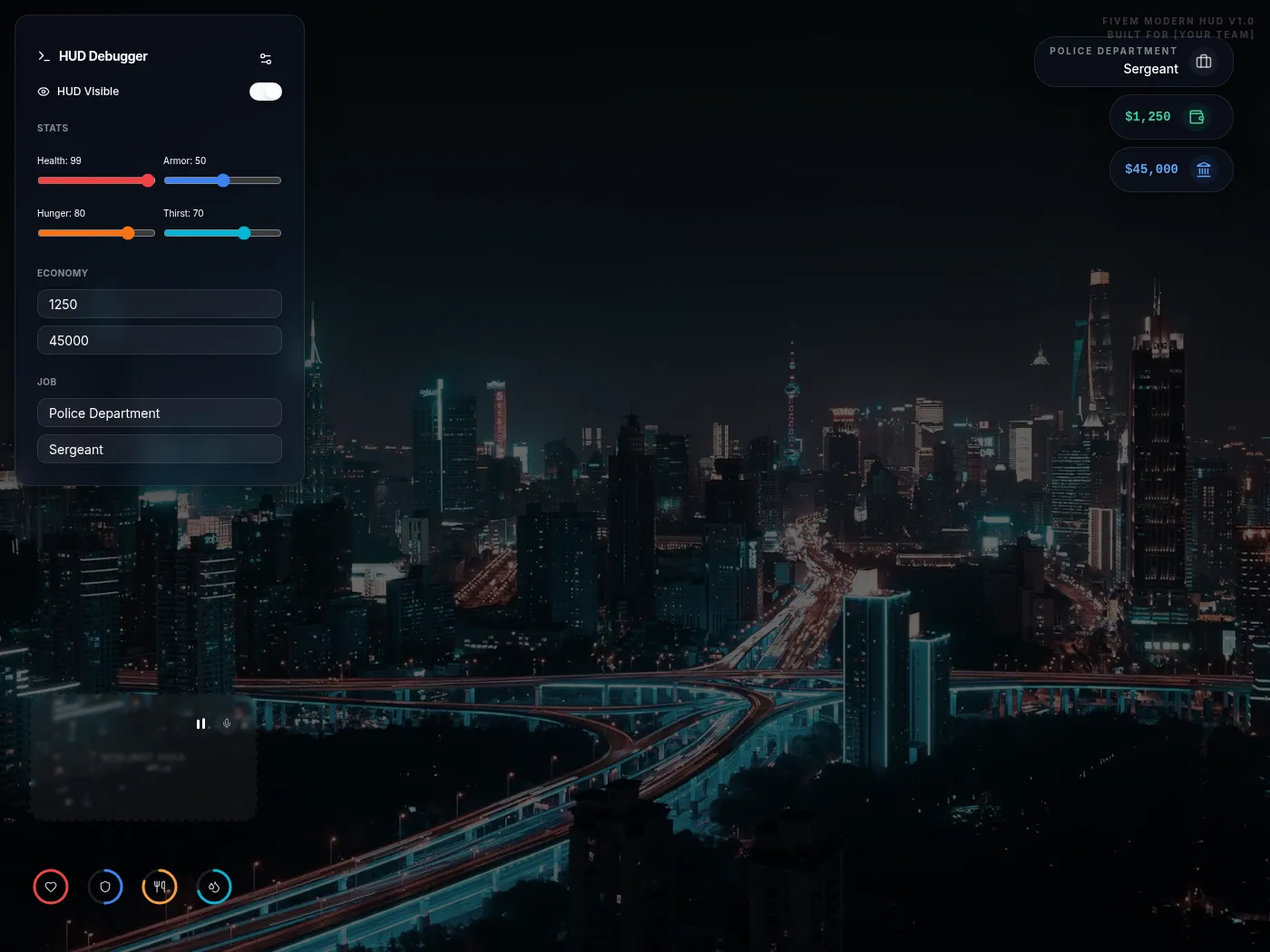 FiveM Modern HUD UI