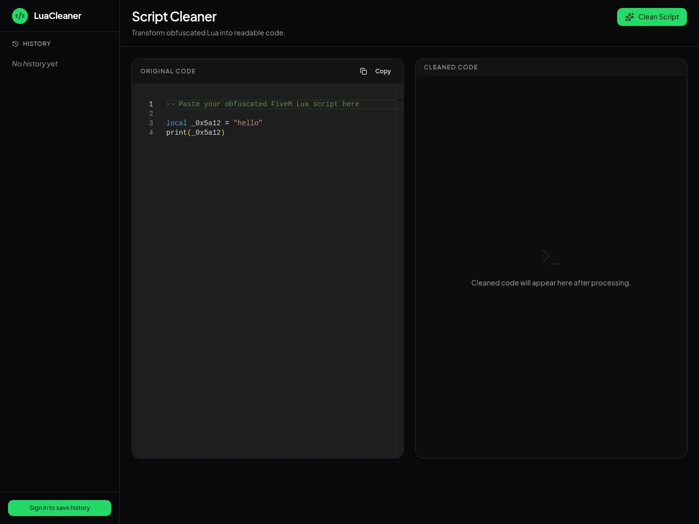 Lua Script Cleaner