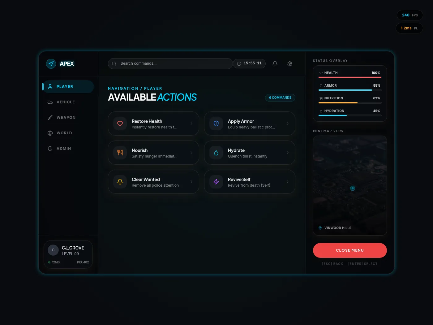 Fivem Cool Menu UI