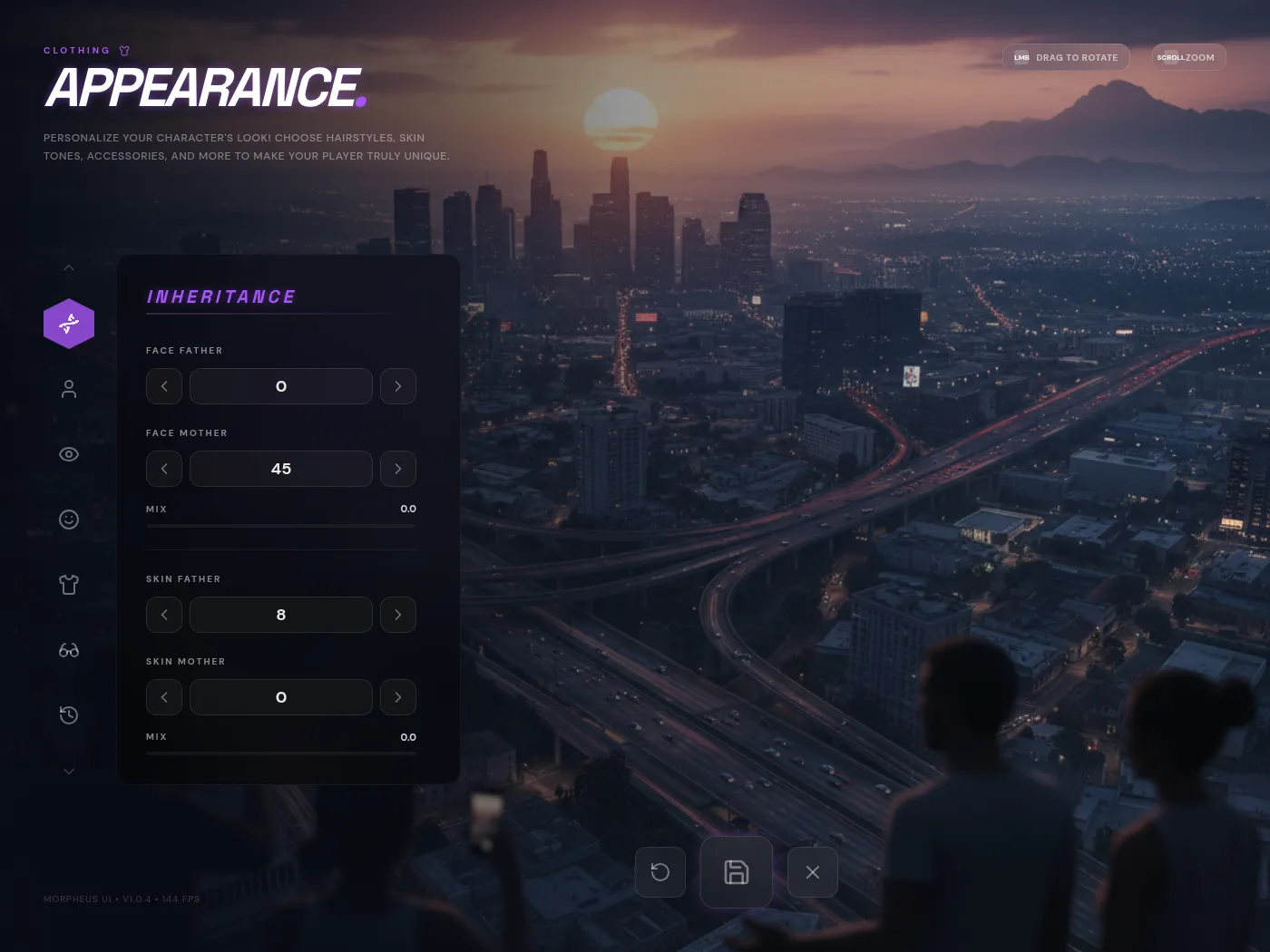 Morpheus Appearance UI
