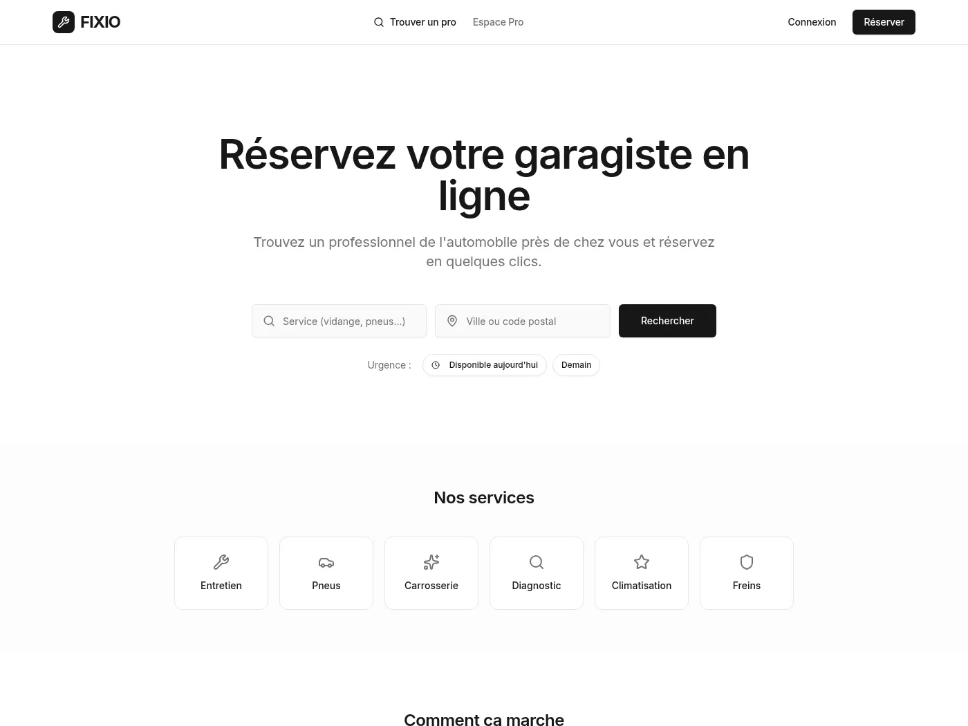 FIXIO Auto Booking Platform