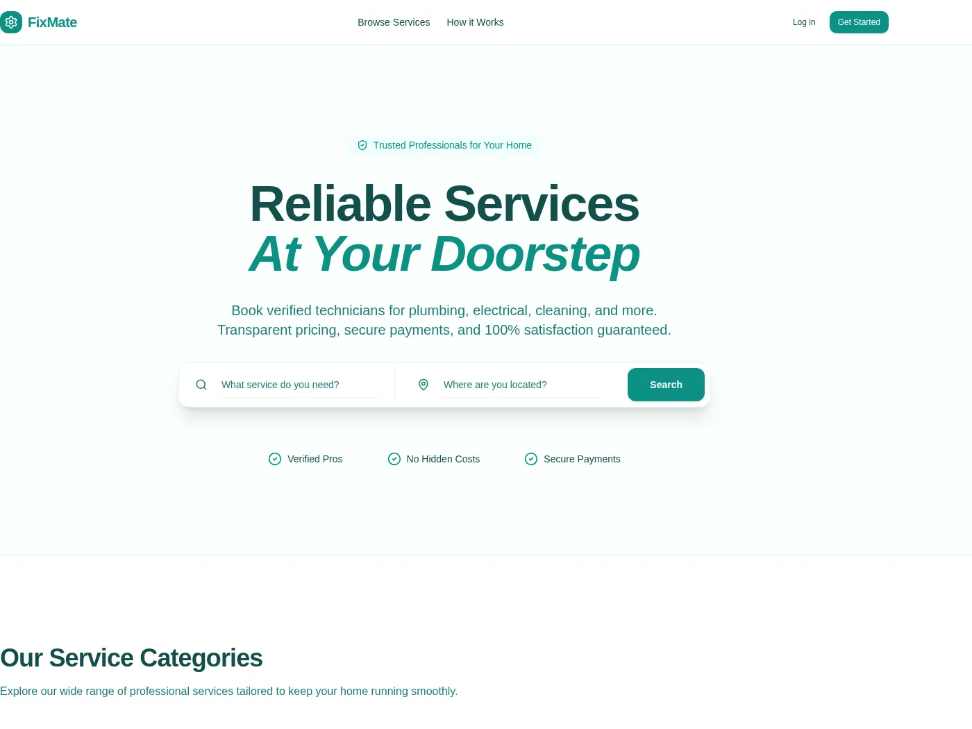 FixMate Service Marketplace